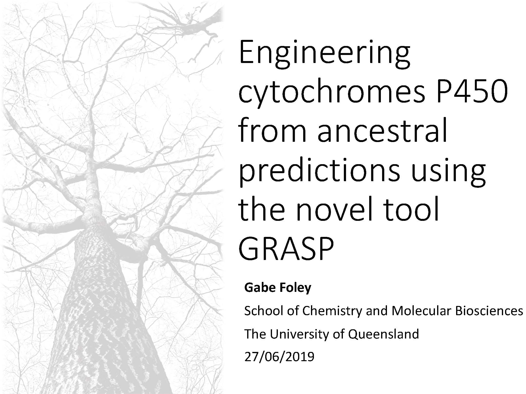 Engineering Cytochromes P450 From Ancestral Predictons Using The Novel Engineering Cytochromes P450 From Ancestral Predictons Using The Novel